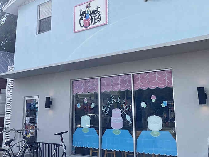The playful storefront with its charming cake illustrations practically begs you to come inside and taste something wonderful today.