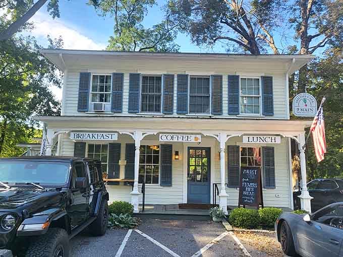 Classic New England architecture meets serious culinary ambition on this peaceful, tree-shaded street corner.