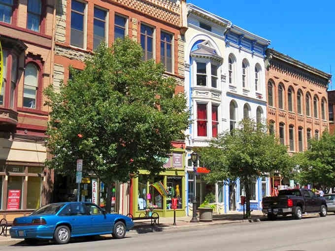 Colorful storefronts line these streets like a box of crayons came to life and decided to open shops.