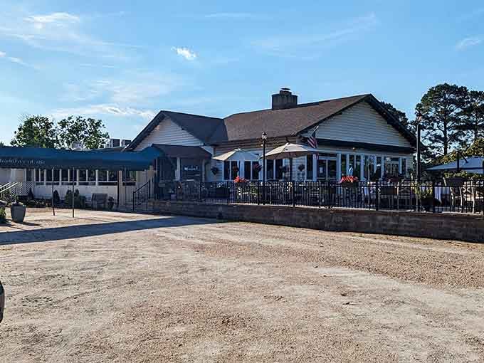 The spacious patio beckons like an old friend, promising fresh catches and memories worth making tonight.