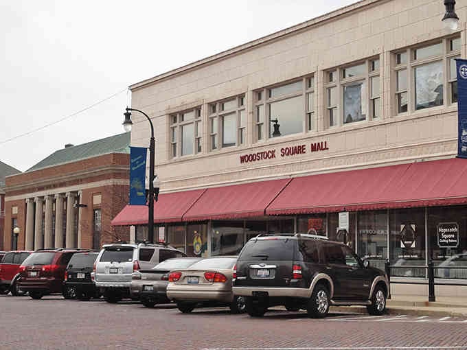Woodstock Square Mall's classic facade and cheerful awnings invite you to slow down and actually browse like the old days.