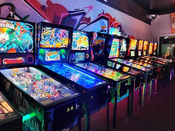 This pinball lineup would make Tommy from The Who weep with joy; pure mechanical magic in glowing, flashing glory.
