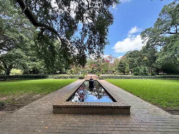 Hopelands Gardens offers peaceful reflection pools and manicured lawns where admission costs exactly zero dollars and stress melts away instantly.