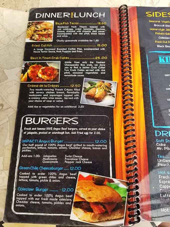 When your menu offers everything from catfish to crepes, you know someone's having fun in the kitchen.