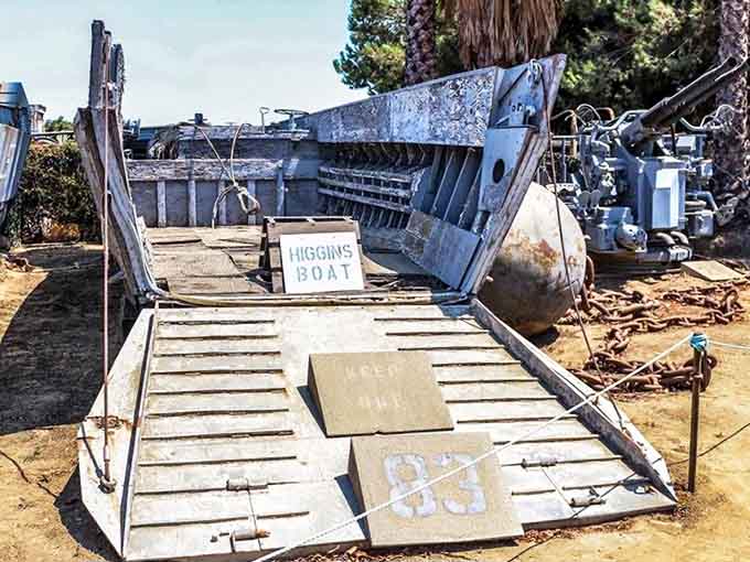 Standing before this Higgins boat, you can almost hear the ocean waves and feel the weight of history.