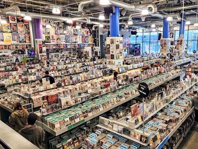 Behold: rows upon rows of musical possibilities stretching toward infinity and your credit card limit.