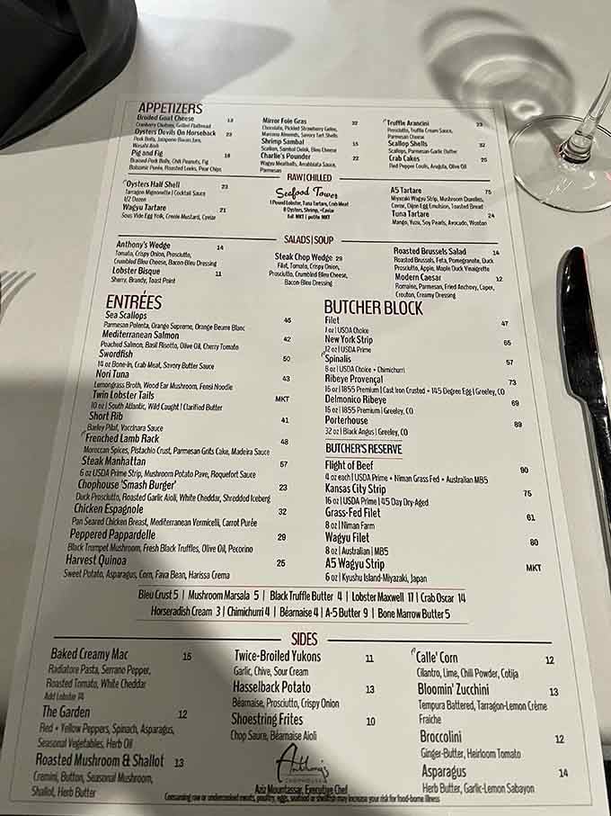 This menu reads like a greatest hits album, except every track is a certified banger.