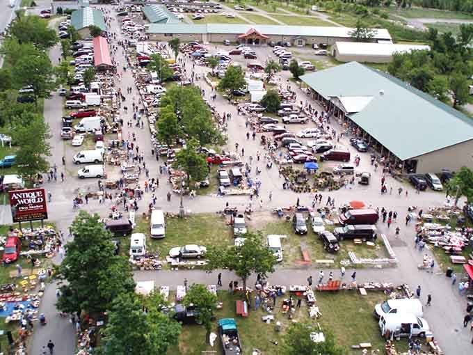 From above, it's a picker's paradise sprawling across Clarence like a vintage lover's dream.