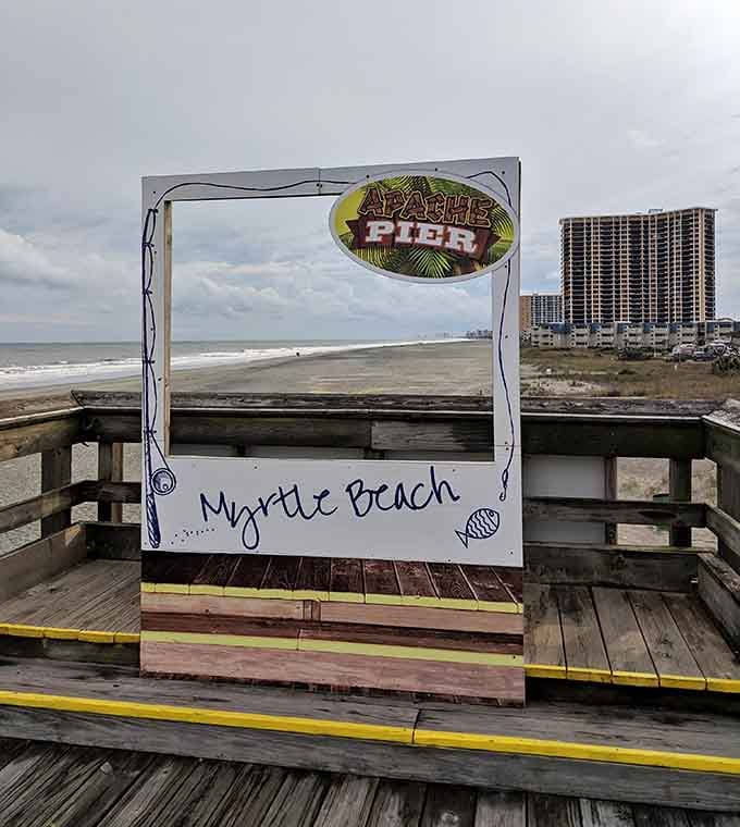 Every great pier needs a photo op, and this one delivers with coastal charm and Instagram-worthy views.