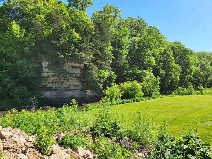 Towering cliffs rise beside the river like nature's own skyscrapers, minus the elevator music.