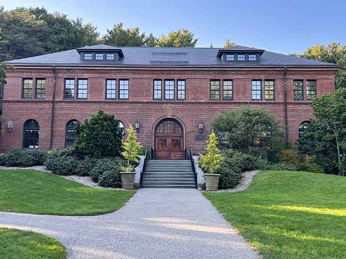 The Hunnewell Building stands ready to launch your arboretum adventure with maps, wisdom, and zero admission fees.