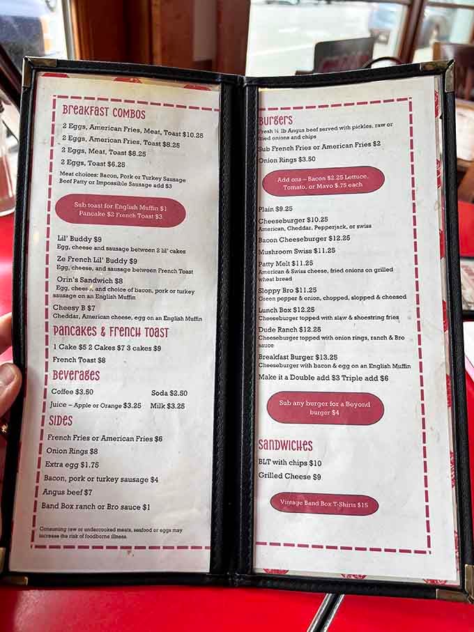 This menu speaks the universal language of comfort: eggs, burgers, and everything your appetite has been dreaming about.