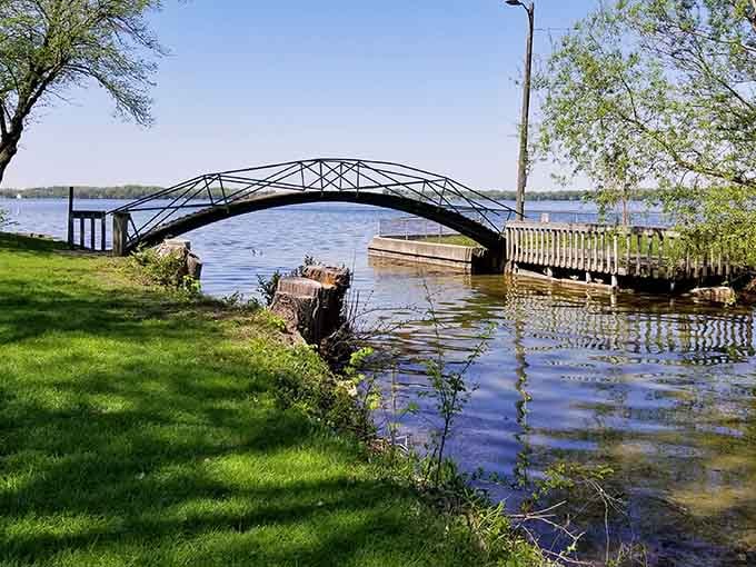 That charming pedestrian bridge connects you to waterfront adventures, making every walk feel like a mini vacation.