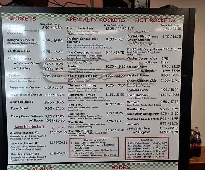 When your menu needs this much real estate, you know you're dealing with serious sandwich architects.