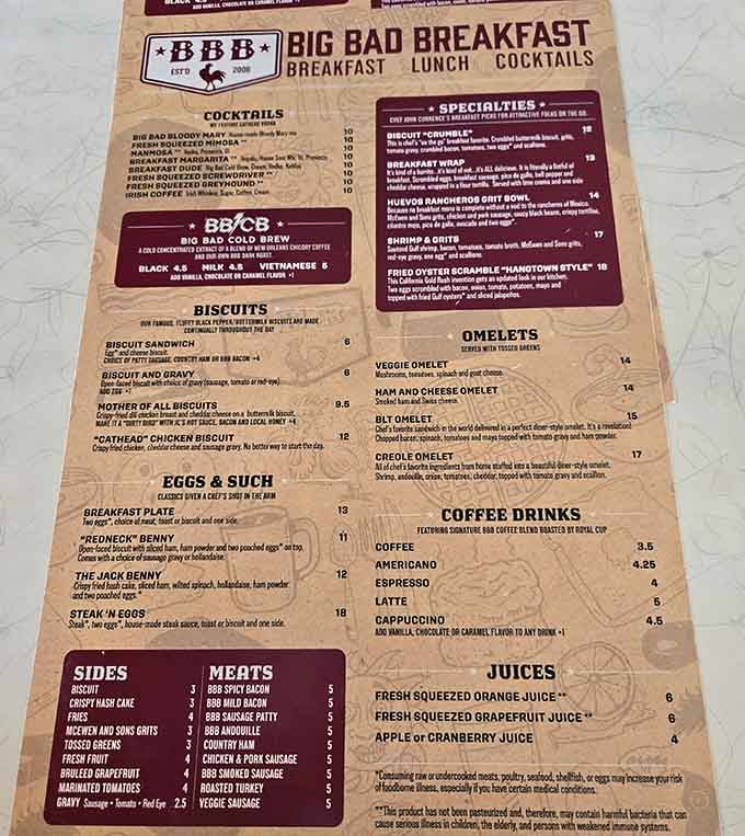 This menu reads like a love letter to breakfast, and you're about to fall hard.