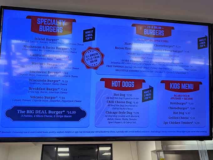 That BIG DEAL Burger isn't just a menu item, it's a lifestyle choice requiring commitment and courage.