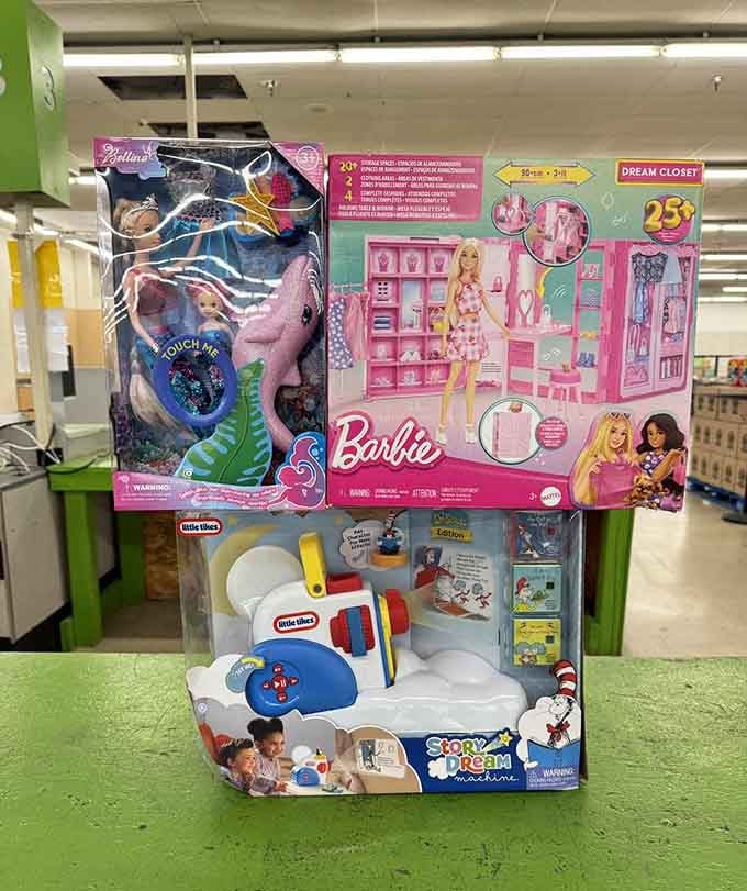 From Barbie's dream closet to snow cone machines, this is where childhood wishes meet parental budgets and everyone wins.