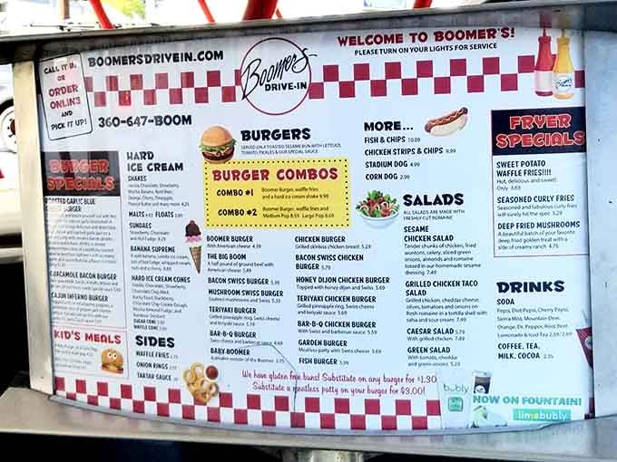 This menu doesn't need fancy fonts or flowery descriptions when the food speaks loudly enough on its own.