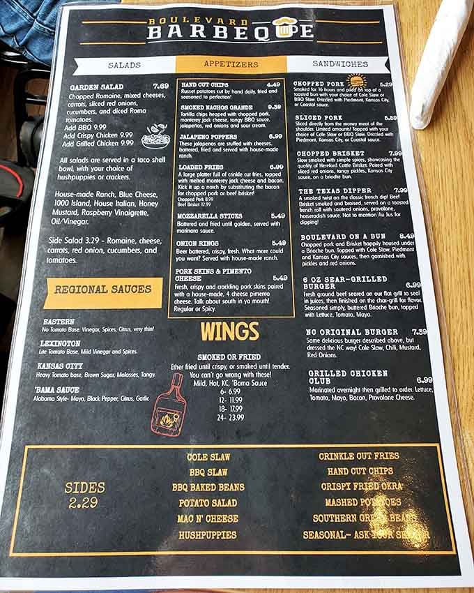 This menu reads like a greatest hits album where every track is a banger and nothing's a filler.