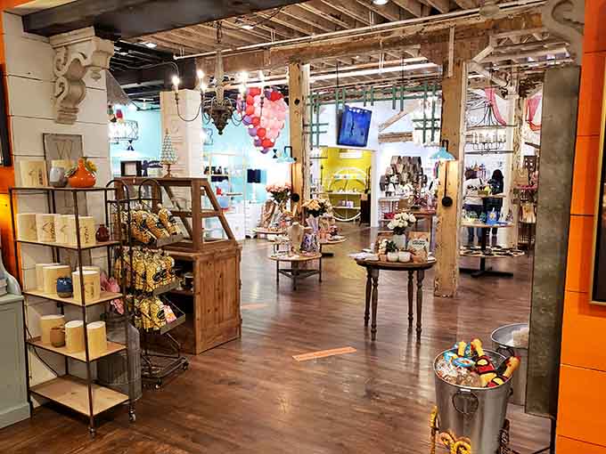 Inside, exposed beams and industrial charm create the perfect backdrop for discovering treasures you didn't know you needed.