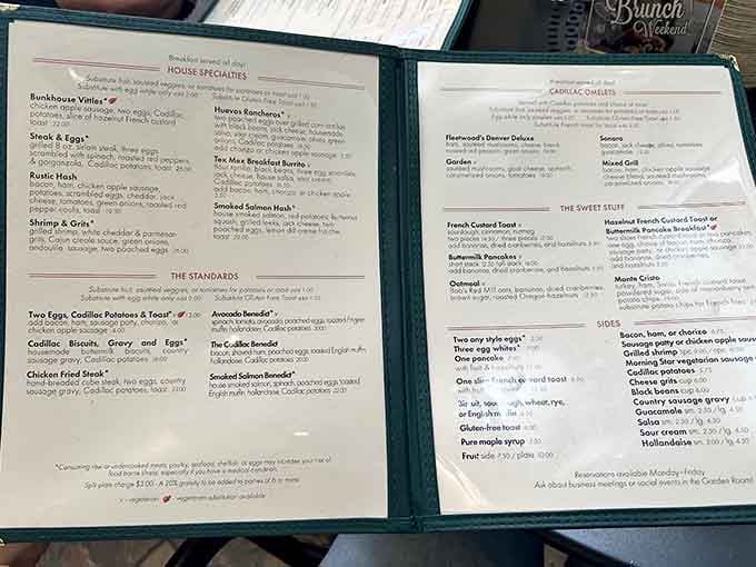 House specialties that read like a love letter to American breakfast, because some traditions deserve to be celebrated daily.