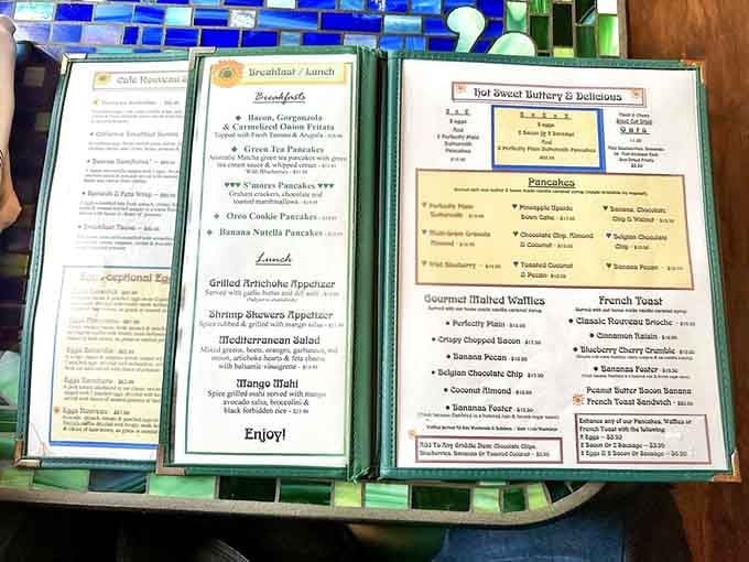 When the menu features both Green Tea Tiramisu Pancakes and Maple Bacon Beignets, decision-making becomes delightfully impossible.