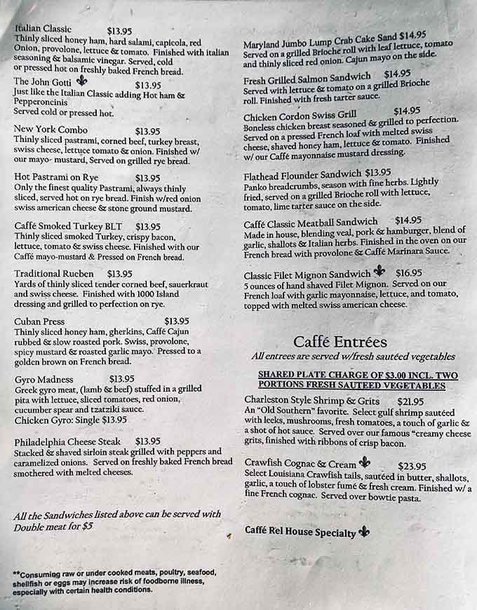 This menu reads like a love letter to good food, proving that culinary ambition knows no boundaries or zip codes.