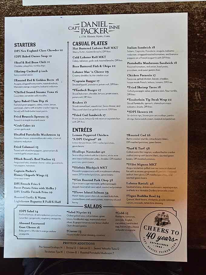 When a menu celebrates decades of excellence, you know the kitchen takes its craft seriously and deliciously.