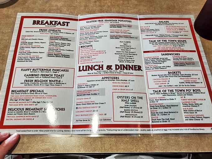 When the menu requires this much reading, you know you're in for some serious decision-making paralysis.