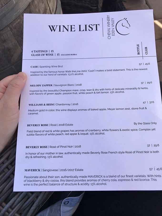 When your wine list reads like a stable roster, you know you're in for something special.
