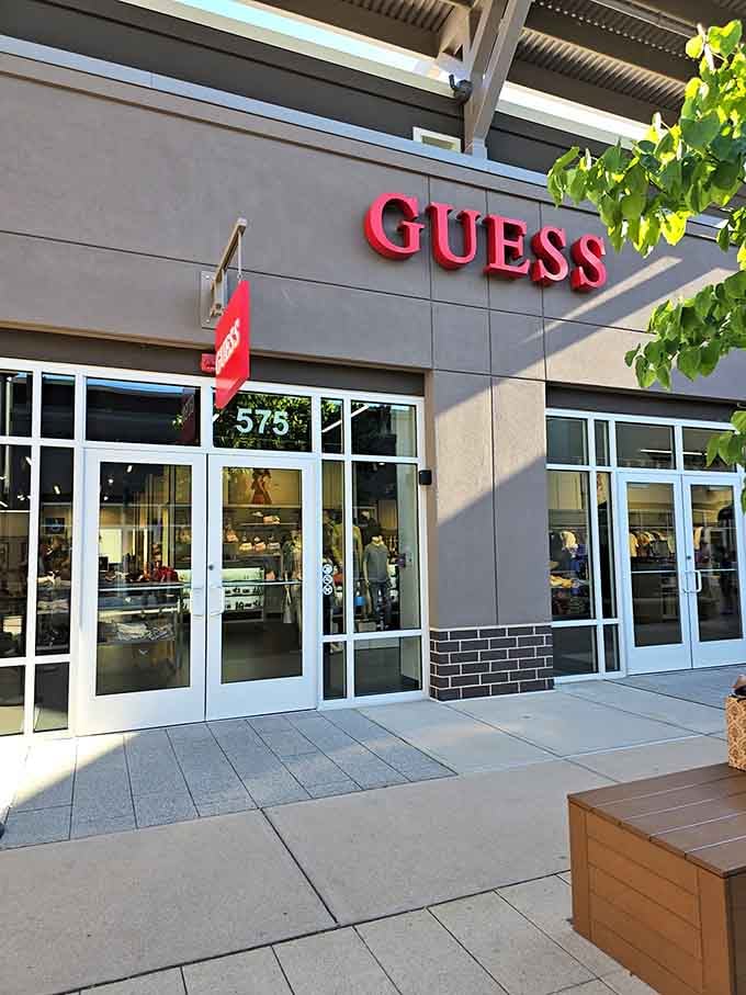 Bold red signage marks another treasure trove of trendy finds waiting to lighten your wallet responsibly.