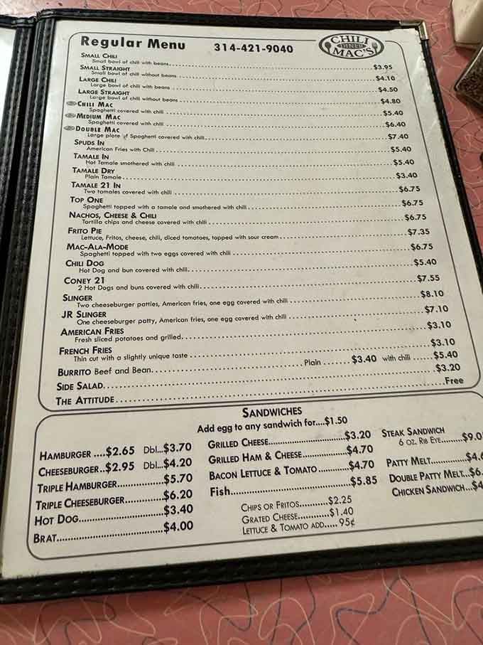 When "The Attitude" is listed as a menu item, you know you're in for authentic diner charm.
