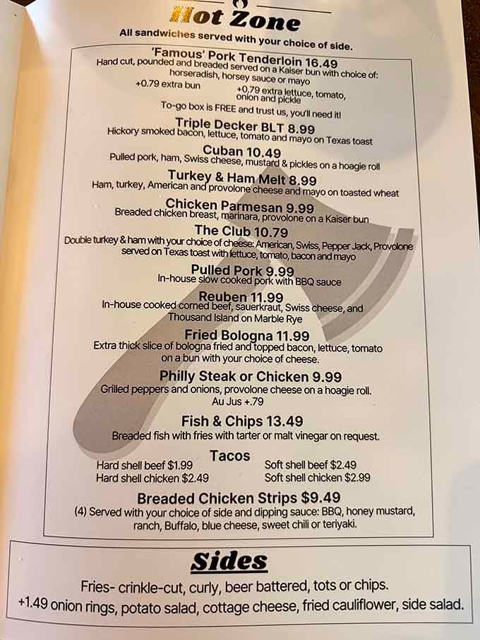 This menu reads like a greatest hits album of American comfort food, minus the disappointing reunion tour.