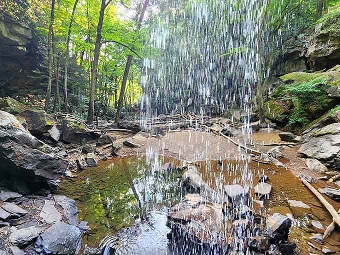 That mirror-perfect reflection makes you wonder if you're looking up or down at reality.