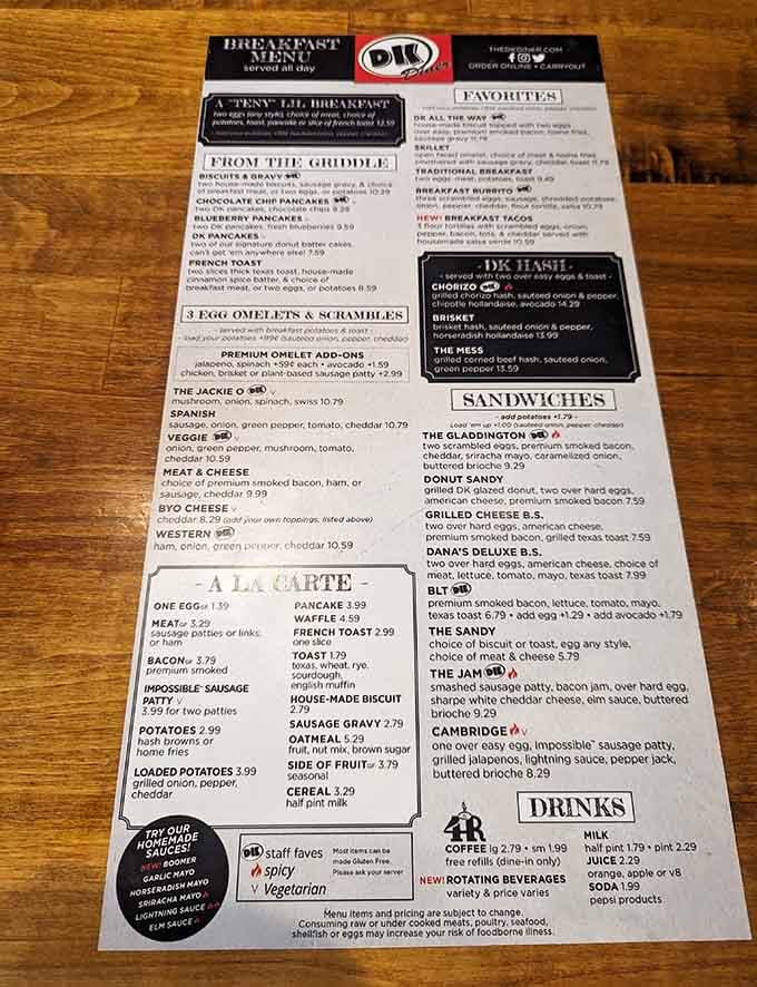 This menu reads like a love letter to breakfast, written by someone who really understands morning cravings.