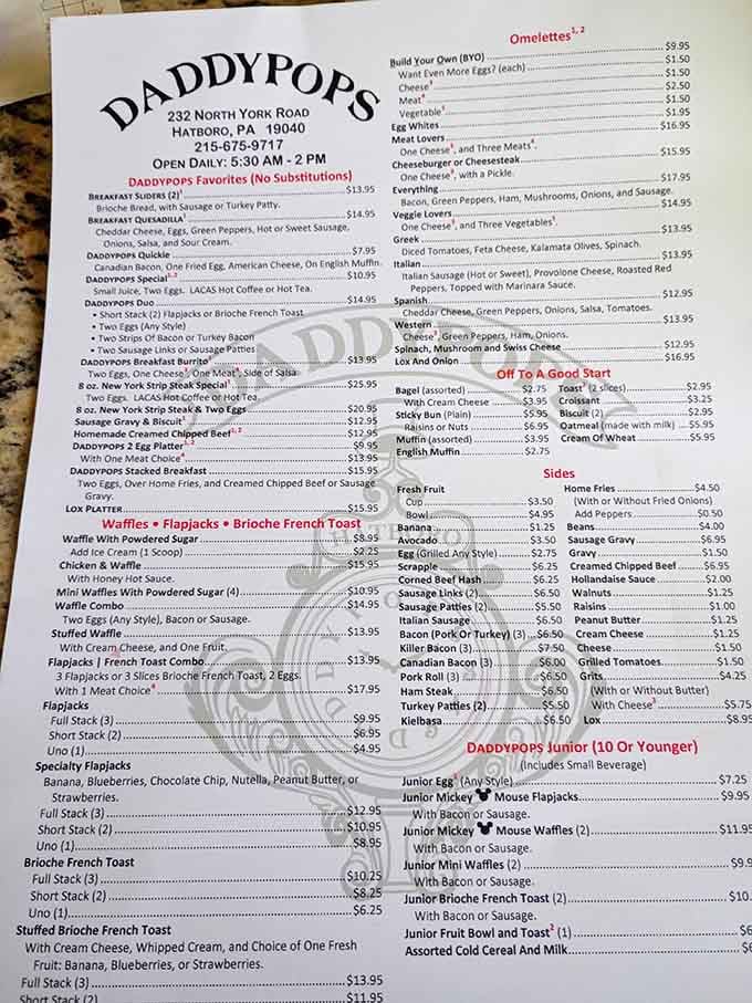 This menu reads like a greatest hits album of comfort food, every item a chart-topper.