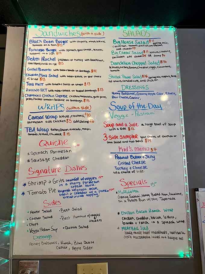 Hand-written menus are a lost art, like cursive writing and knowing your neighbors' names by heart.