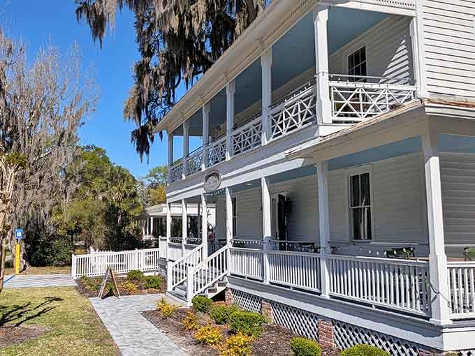 Southern elegance meets Spanish moss in a scene so picturesque it belongs on a postcard your grandmother would actually keep.