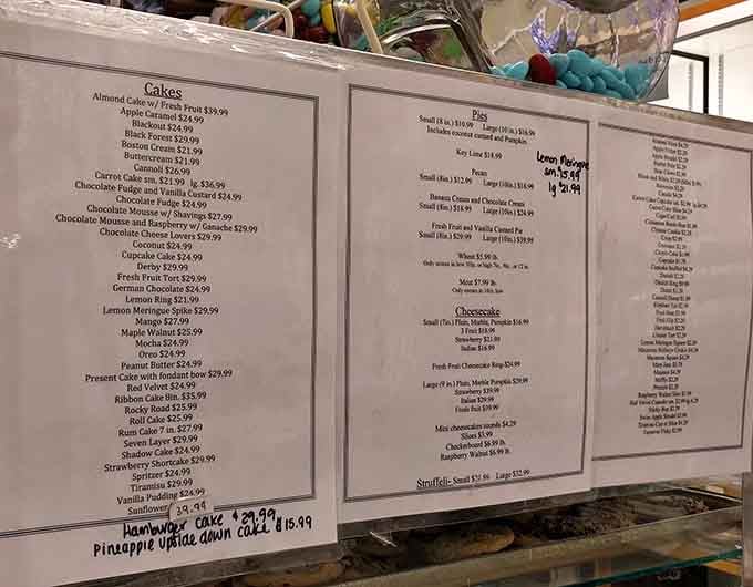 When the menu lists this many cake varieties, decision-making becomes an Olympic sport you're destined to lose gloriously.