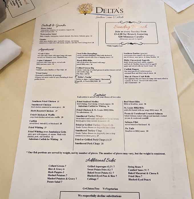 This menu reads like a greatest hits album of Southern cuisine, featuring everything from catfish to oxtails.