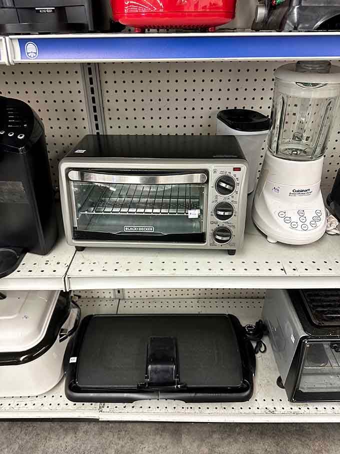 Kitchen gadgets and small appliances line up like contestants on a game show, each hoping for redemption.