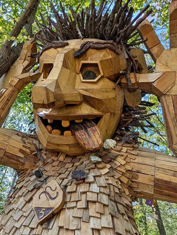 Meet your new favorite photo op: a wooden troll with more personality than most reality TV stars.