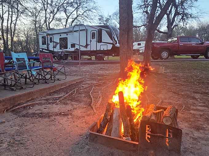 Nothing says "perfect evening" quite like a crackling fire that would make any campfire song sound like a Grammy winner.