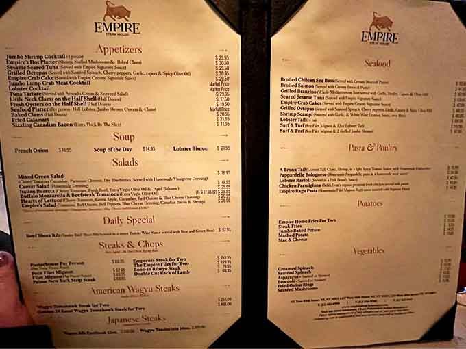 A menu this comprehensive proves they're not playing around with your dinner plans or your appetite.