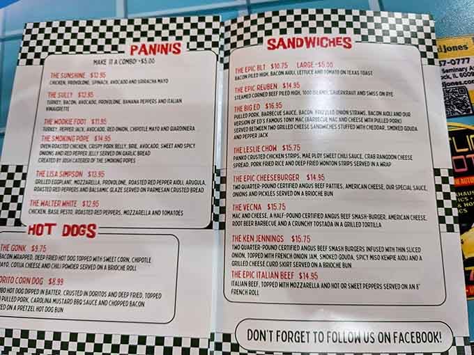 This menu reads like your Netflix queue got hungry and decided to feed itself.