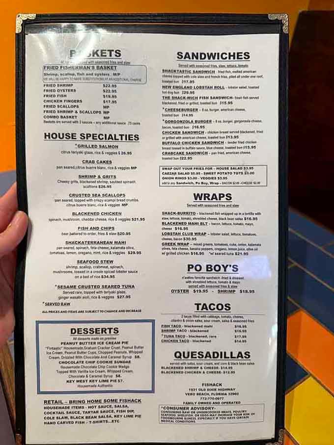 When a menu has this many options, you know the kitchen isn't messing around with their seafood game.