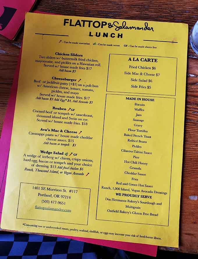 A menu this straightforward is refreshing, like finding someone who actually says what they mean for once.