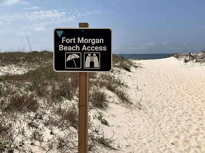 That simple sign marks the gateway to your new favorite escape, complete with facilities and zero crowds.