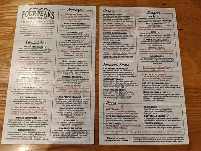 This menu offers everything from nachos to pizza, giving you plenty of fuel for your paranormal investigation.