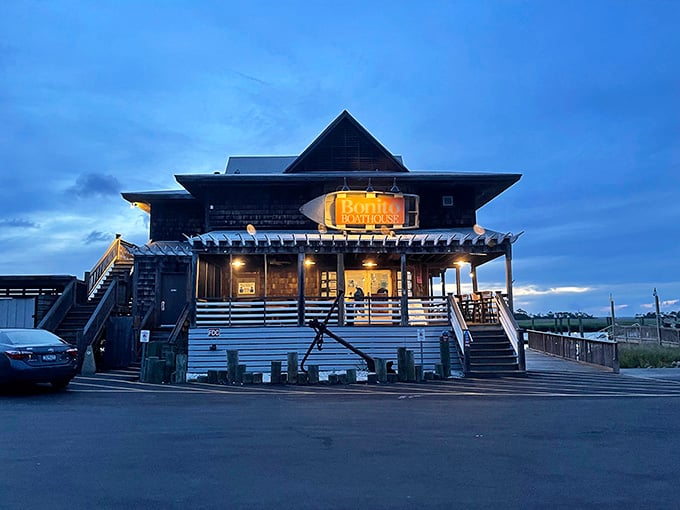 Bonito Boathouse glows like a beacon for hungry souls who've worked up an appetite doing absolutely nothing all day.